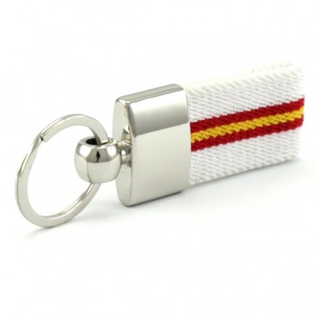Metal Keychain Flag Spain White